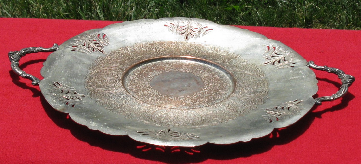 Vintage Silver Tray Made by Monarch Plate Brand- Lead MTS