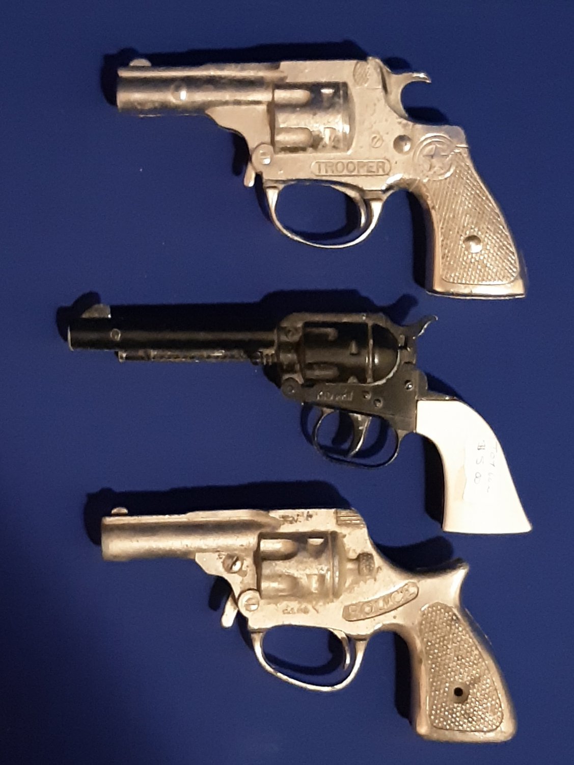 Vintage Child's Toy Metal Hand Gun's Pistols-Trooper, Police, KID MKII ...