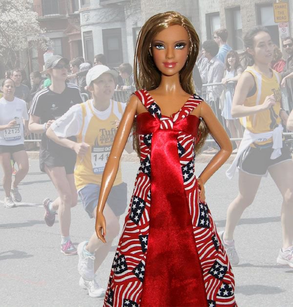 Barbie OOAK Patriotic July 4th Dress w. American Flags for Model Muse ...