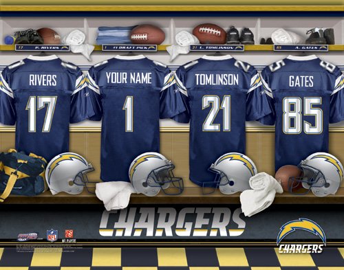 San Diego Chargers Locker Room Print