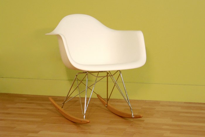 New DANISH MODERN Mid Century Rocking Chair White Blue