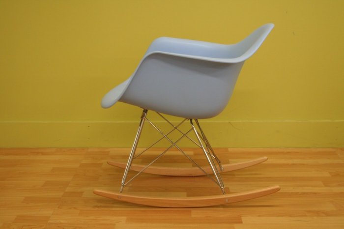 New DANISH MODERN Mid Century Rocking Chair White Blue