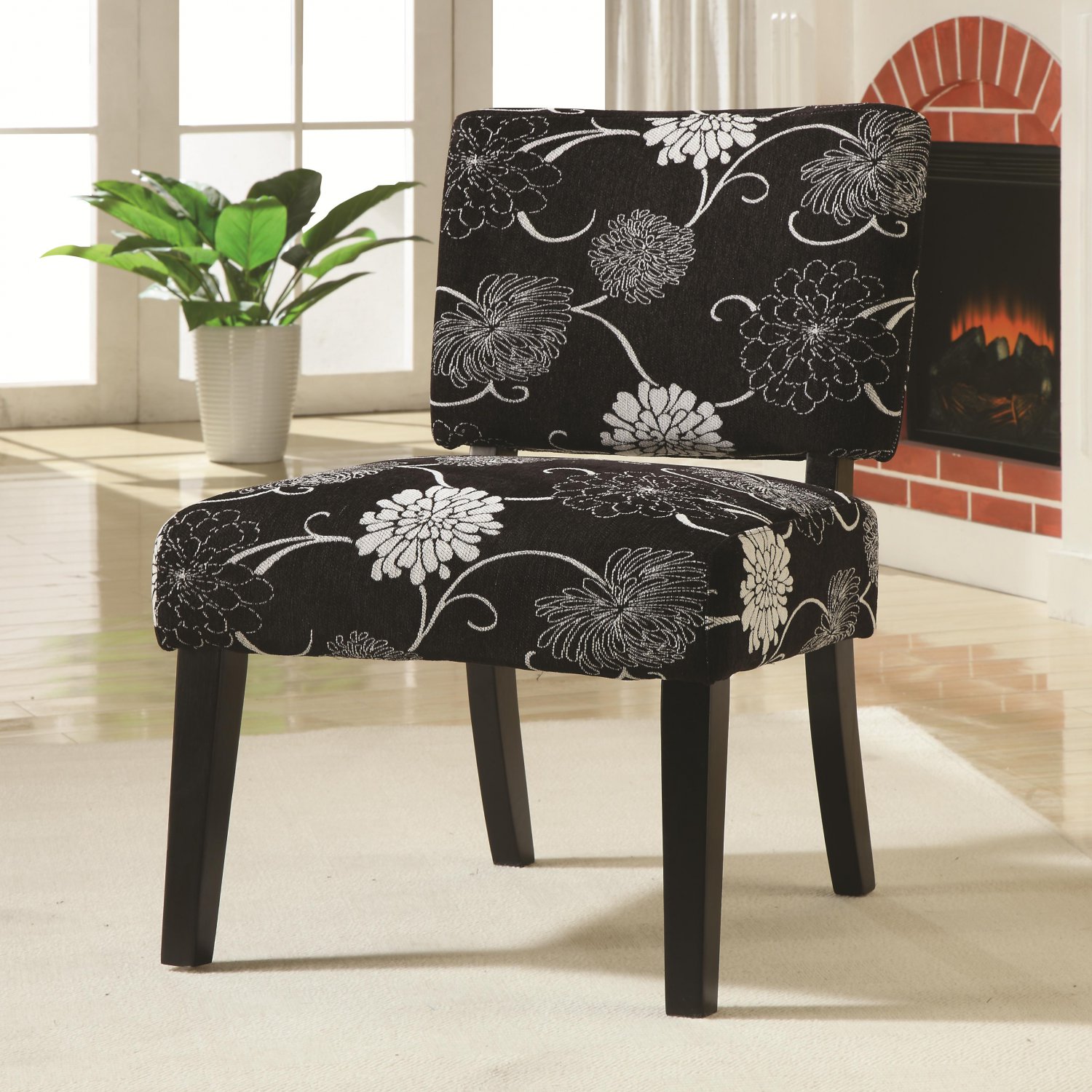 CONTEMPORARY ACCENT SEATING CHAIR WITH FLOWER DESIGN BY COZY™