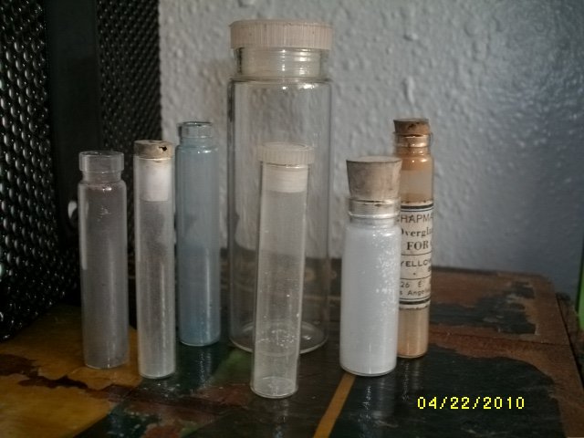 7 LOT VINTAGE GLASS VILE BOTTLES FOR SUPPLY, CRAFTING, STEAMPUNK