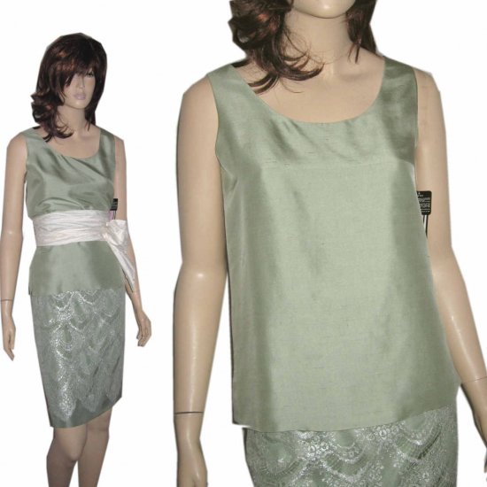 ANN MAY 100% Silk Shell Top Blouse in Celery Retail $120 - size Small