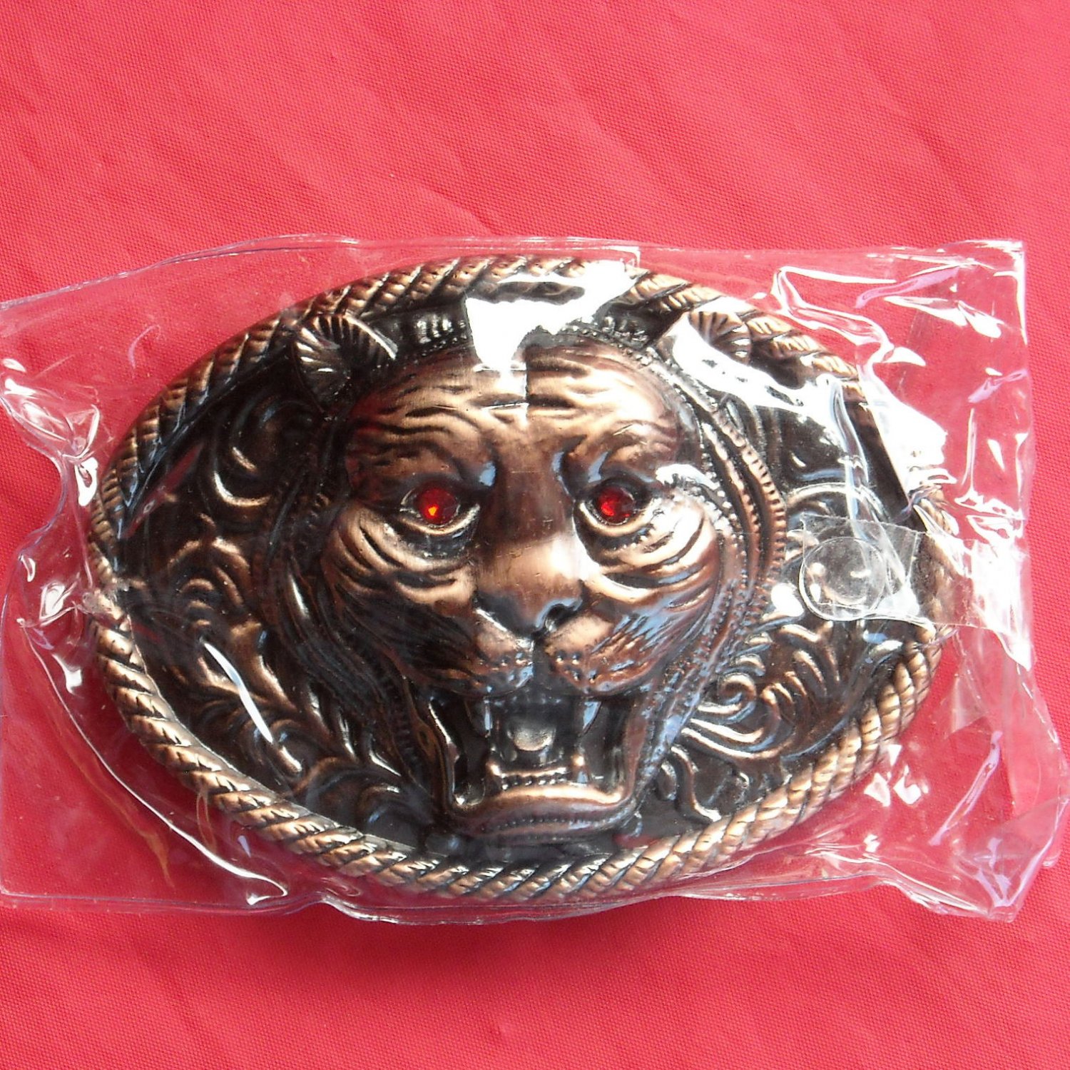 Tiger Bronze color with Rhinestone metal belt buckle
