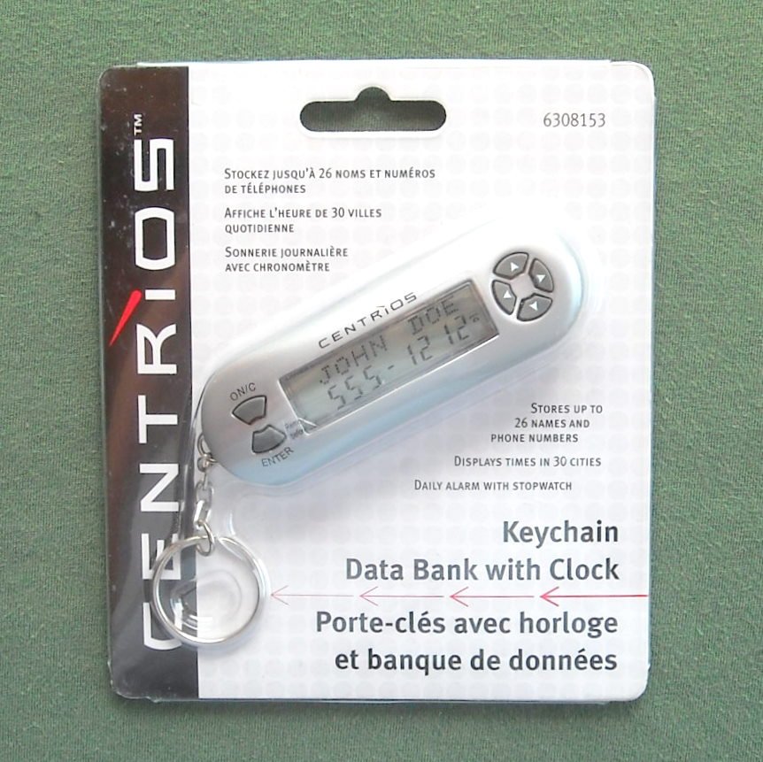 Centrios Keychain Data Bank With Clock