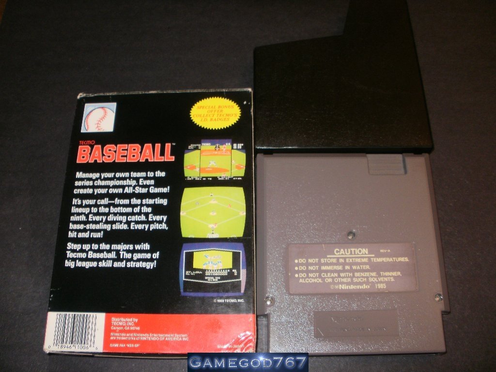 Tecmo Baseball - Nintendo NES - With Box and Catridge Sleeve