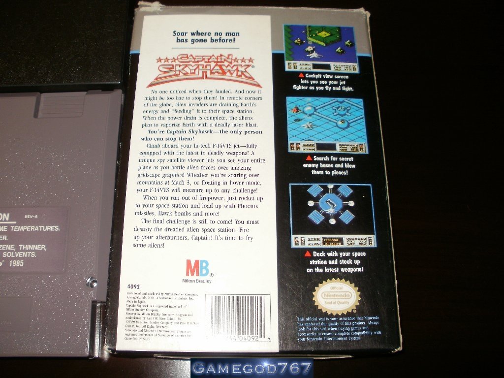 Captain Skyhawk - Nintendo NES - With Box and Cartridge Sleeve