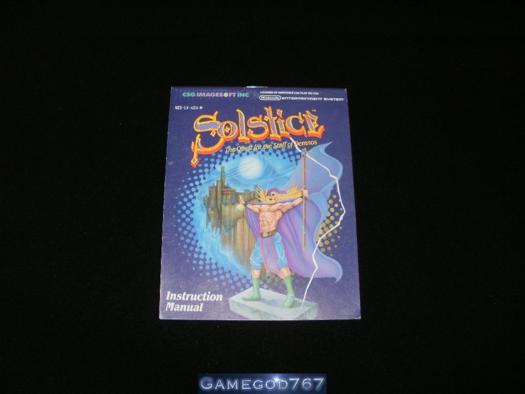 Solstice - Nintendo NES - With Manual and Protective Sleeve