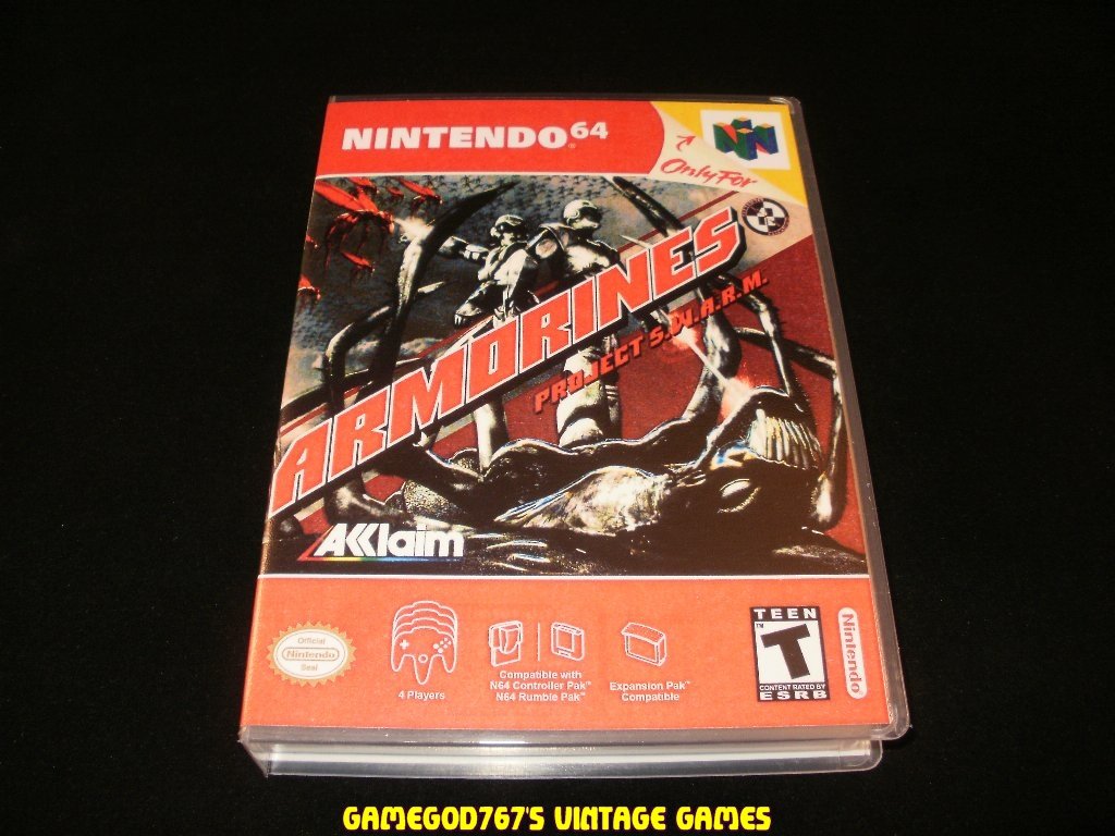 Armorines Project SWARM - N64 Nintendo - With Manual & Custom Case