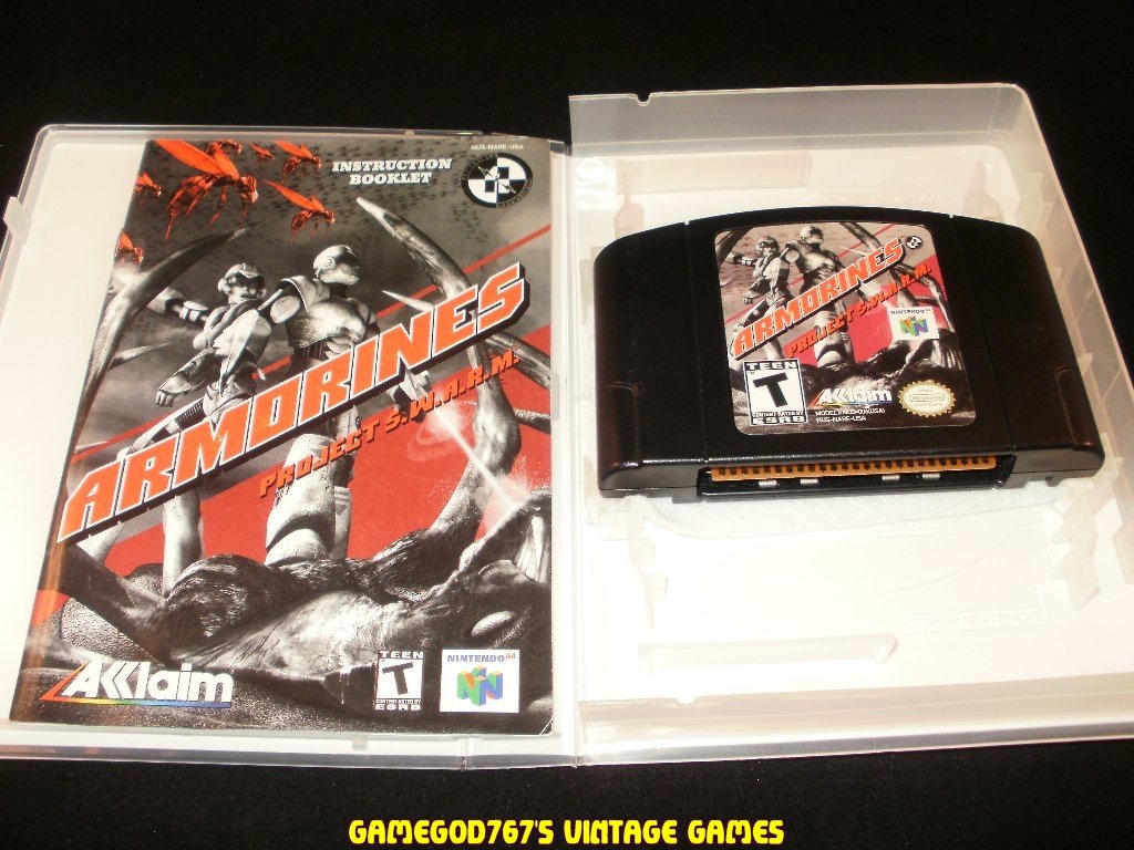 Armorines Project SWARM - N64 Nintendo - With Manual & Custom Case