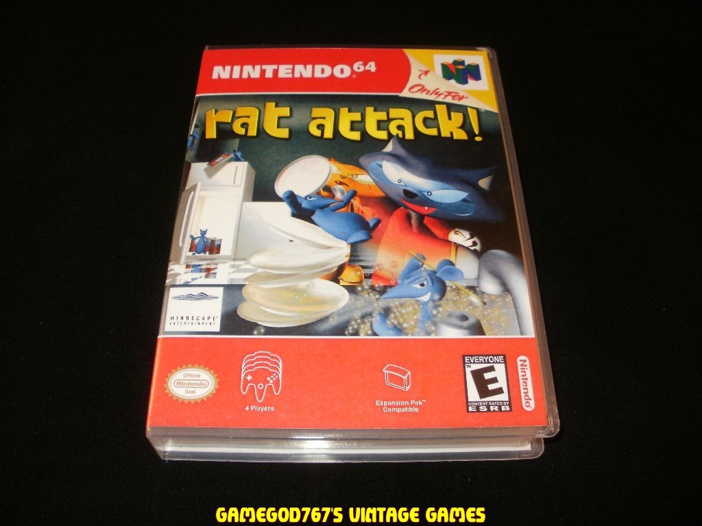 Rat Attack - N64 Nintendo - With Manual & Custom Case - Rare