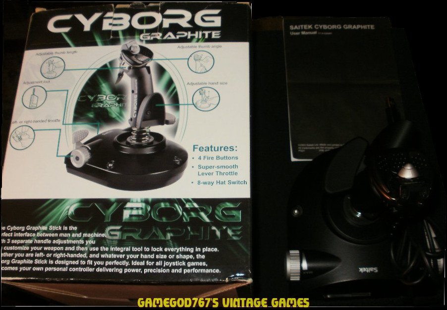 Saitek Cyborg Graphite Joystick USB - Windows PC - Complete CIB