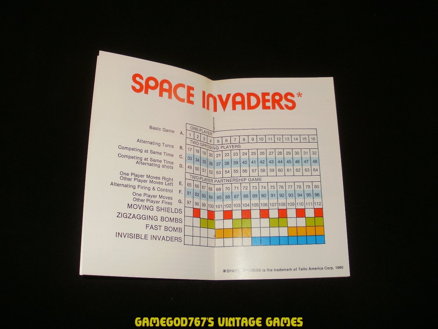 Space Invaders - Atari 2600 - Manual Only