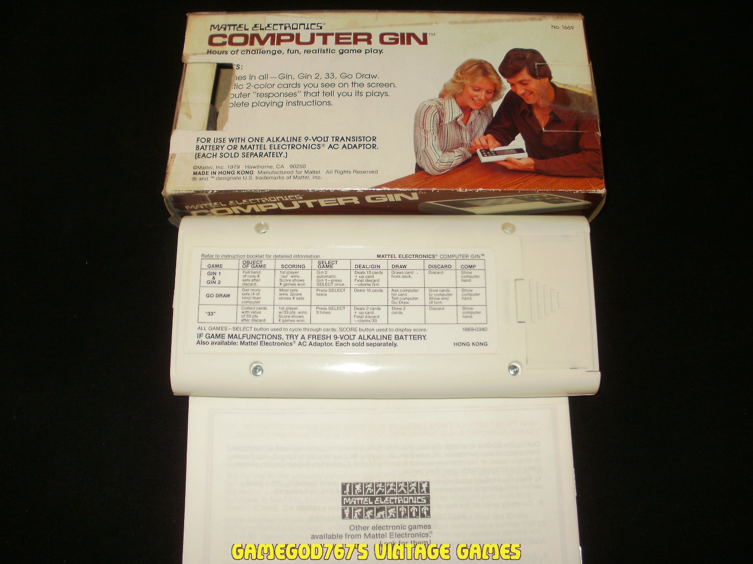 Computer Gin - Vintage Handheld - Mattel 1979 - Complete CIB