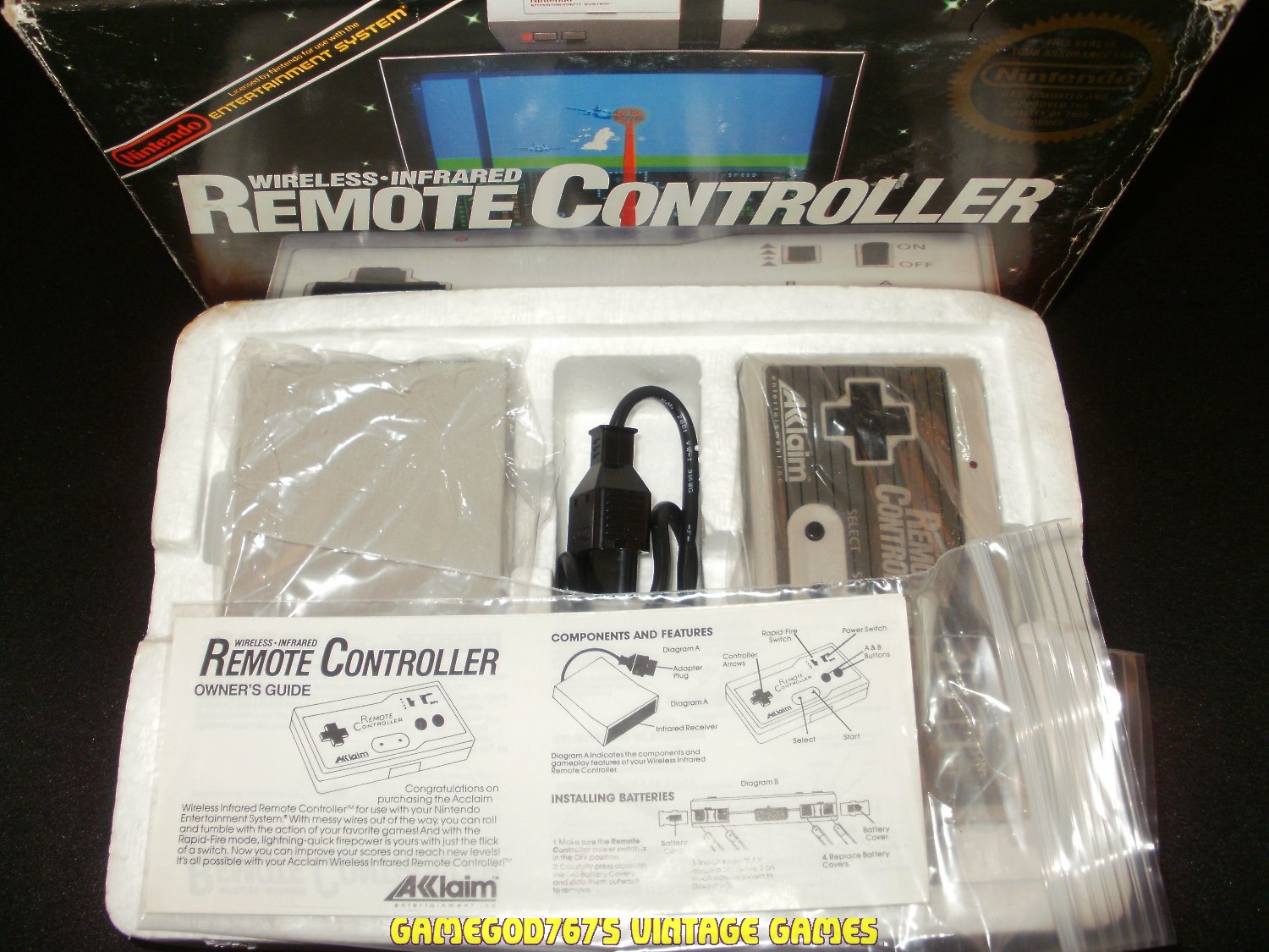 Acclaim Wireless Infrared Remote Controller - Nintendo NES - Complete CIB