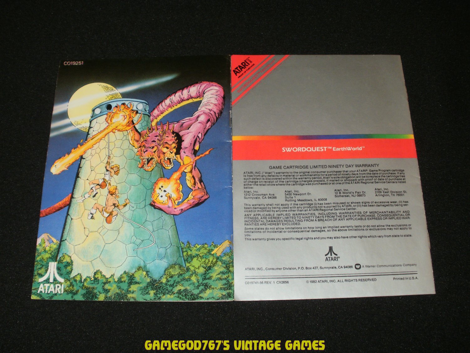 Swordquest Earthworld - Atari 2600 - Manual & Comic Book Only