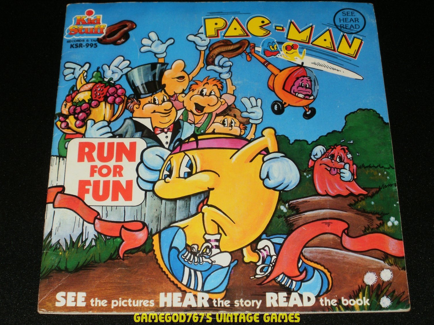 Pac-Man Run For Fun - 33 1/3 RPM Record - Kid Stuff Records 1980 - Rare