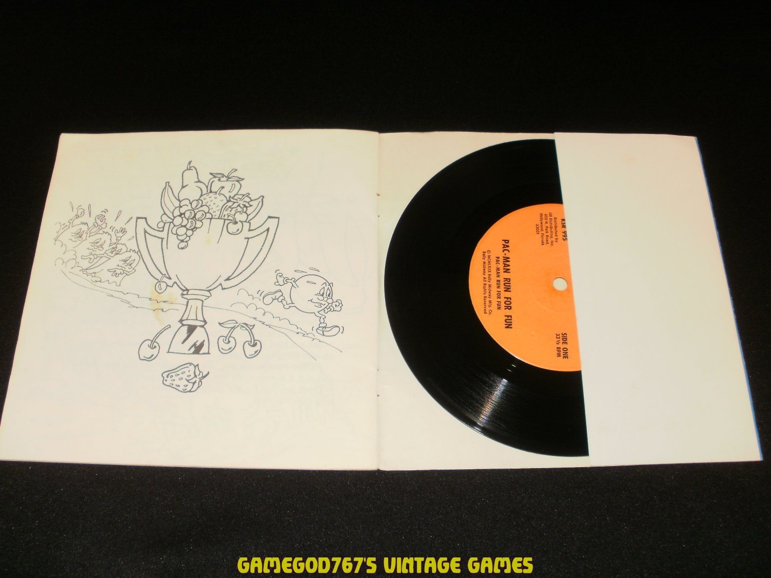 Pac-Man Run For Fun - 33 1/3 RPM Record - Kid Stuff Records 1980 - Rare