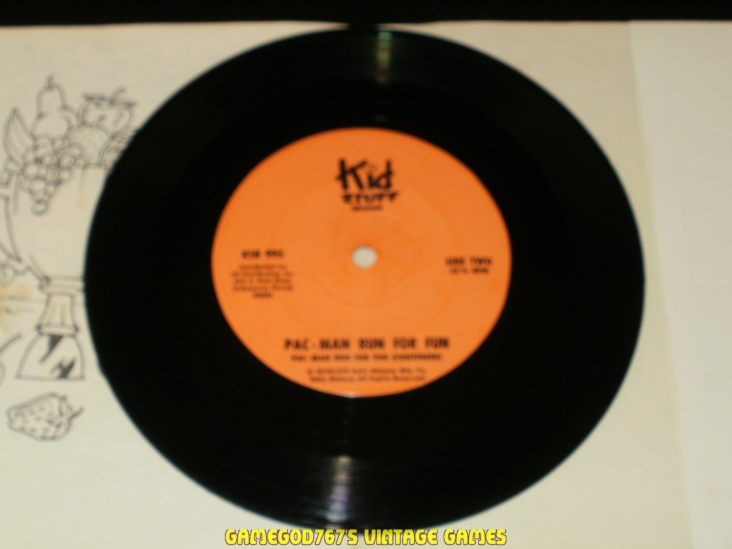 Pac-Man Run For Fun - 33 1/3 RPM Record - Kid Stuff Records 1980 - Rare