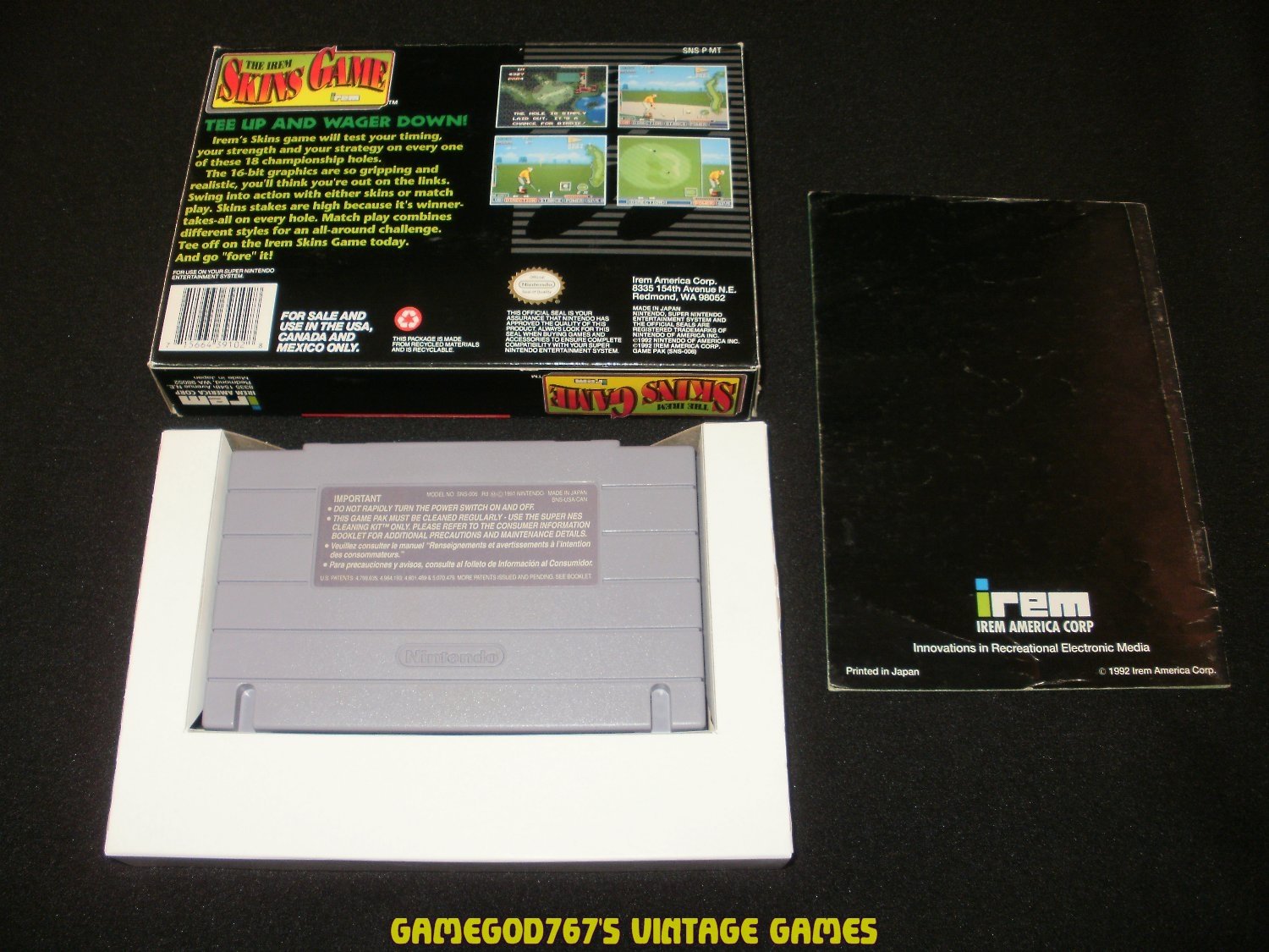 Irem Skins Game - SNES Super Nintendo - Complete CIB
