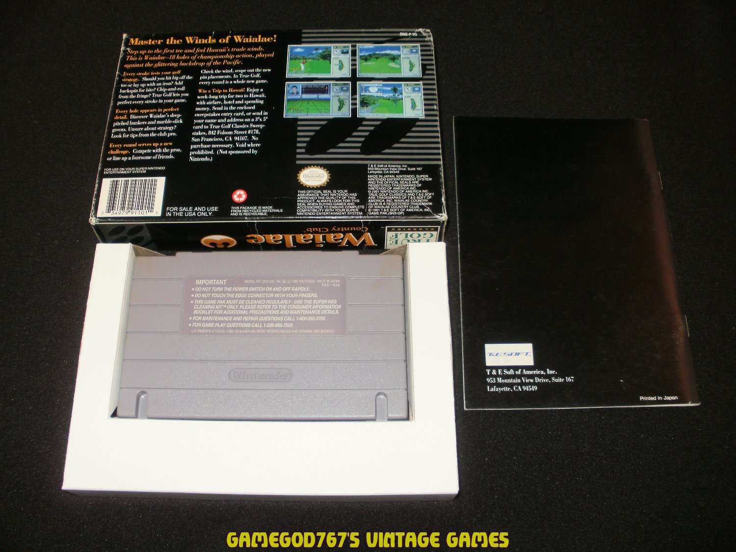 True Golf Classics Waialae Country Club - SNES Super Nintendo ...