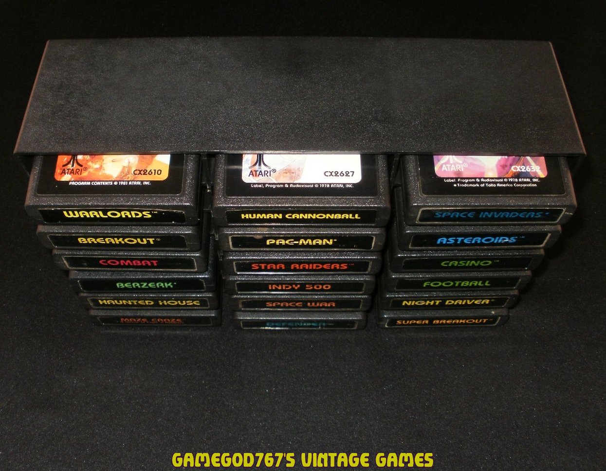 Atari 2600 Game Collection - With Cartridge Case - Set Includes 18 Classics