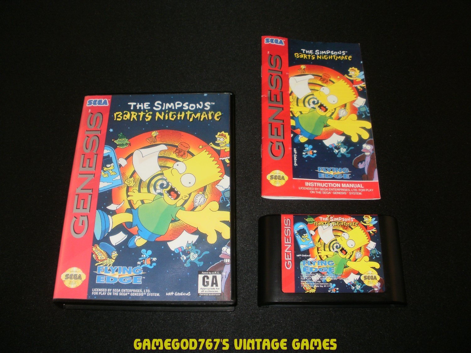 The Simpsons Bart's Nightmare - Sega Genesis - Complete CIB