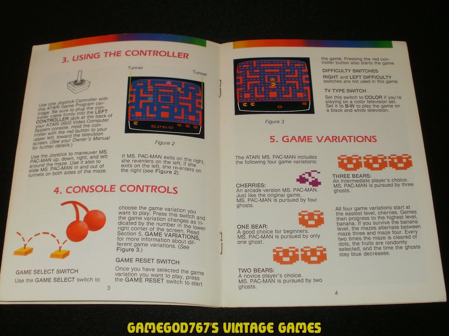 Ms Pac-Man - Atari 2600 - 1982 Manual Only