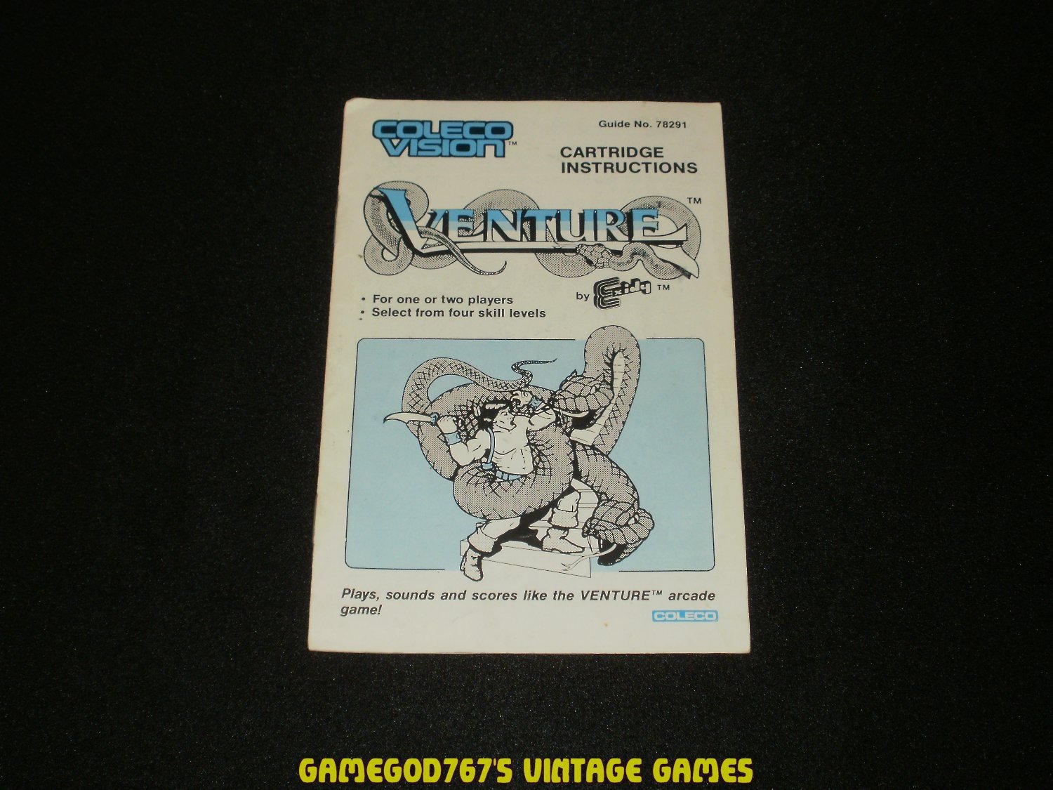 Venture - ColecoVision - 1982 Manual Only