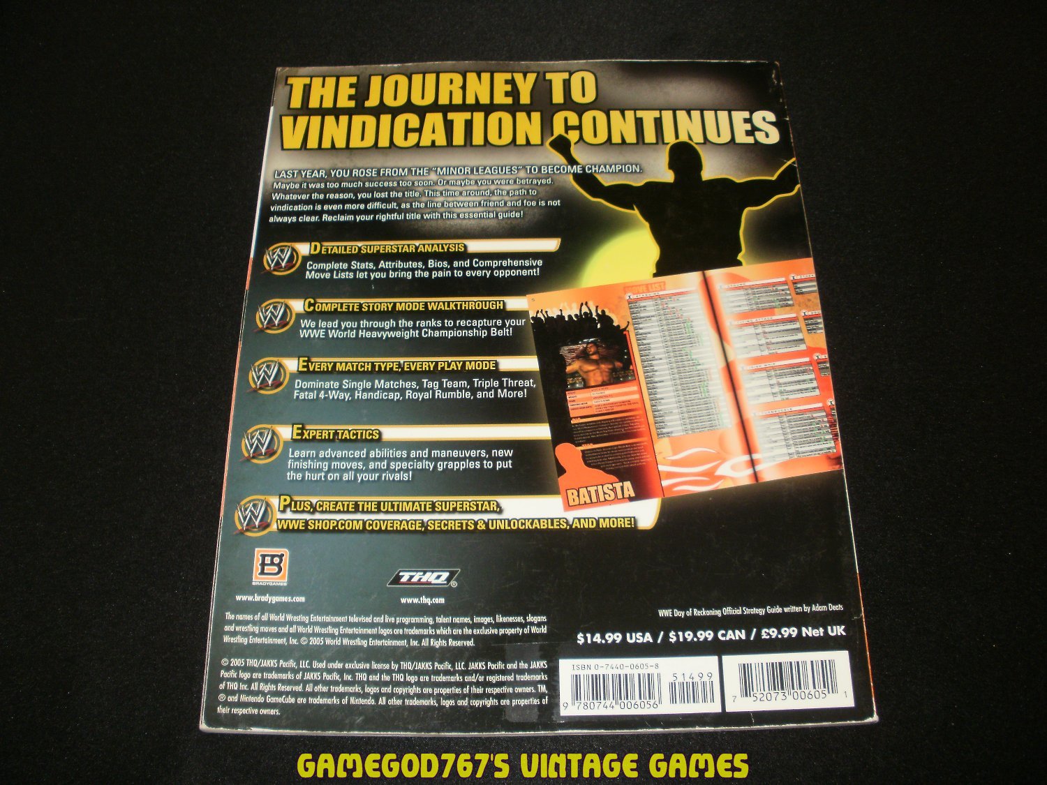 WWE Day of Reckoning 2 Official Strategy Guide - Bradygames (2005 ...