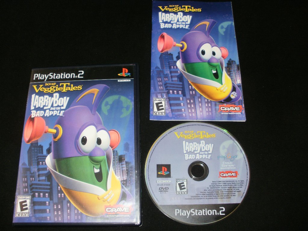 VeggieTales LarryBoy and the Bad Apple - Sony PS2 - Complete CIB