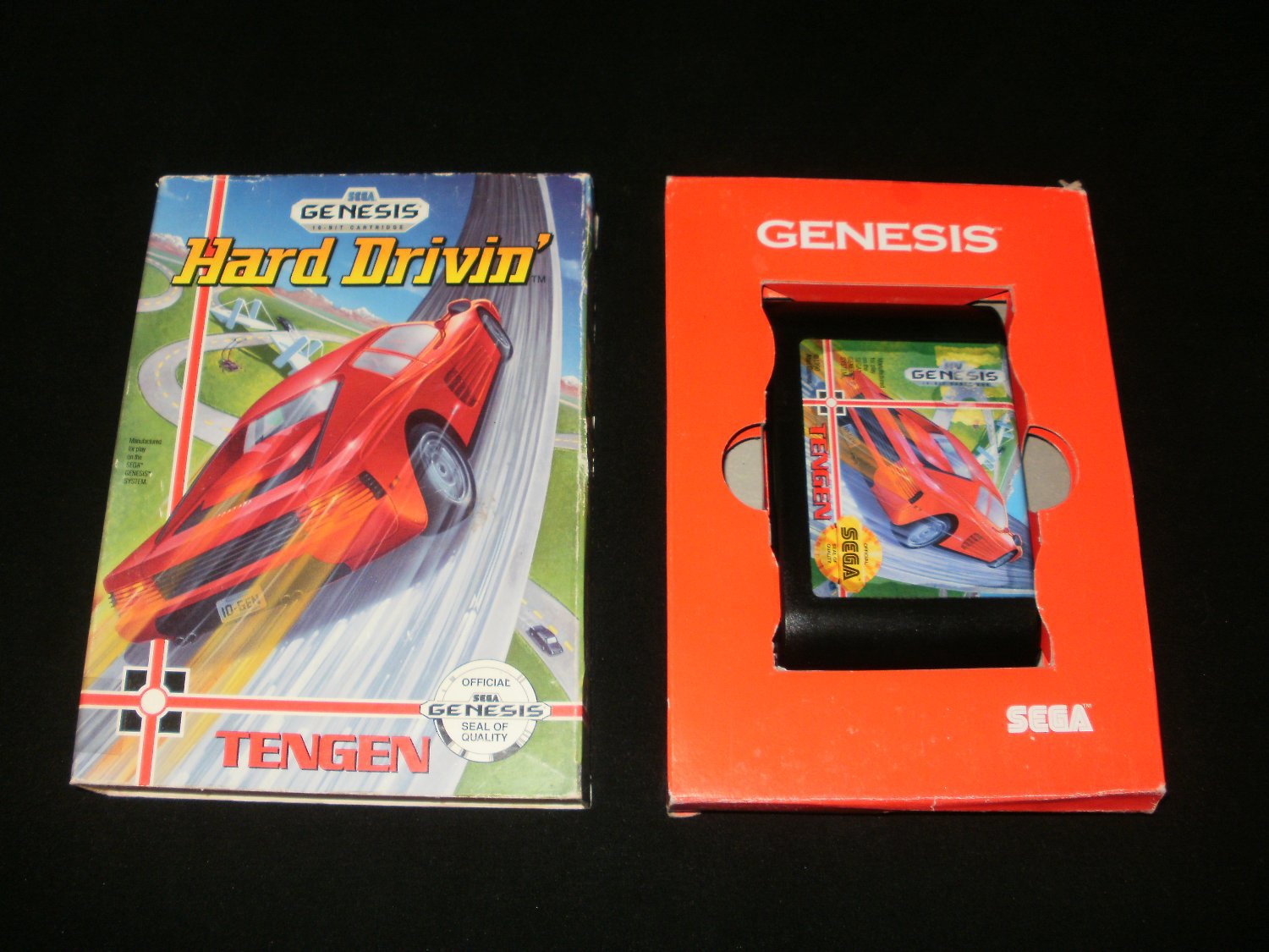 Hard Drivin - Sega Genesis - With Box - 1998 Majesco Rerelease Version