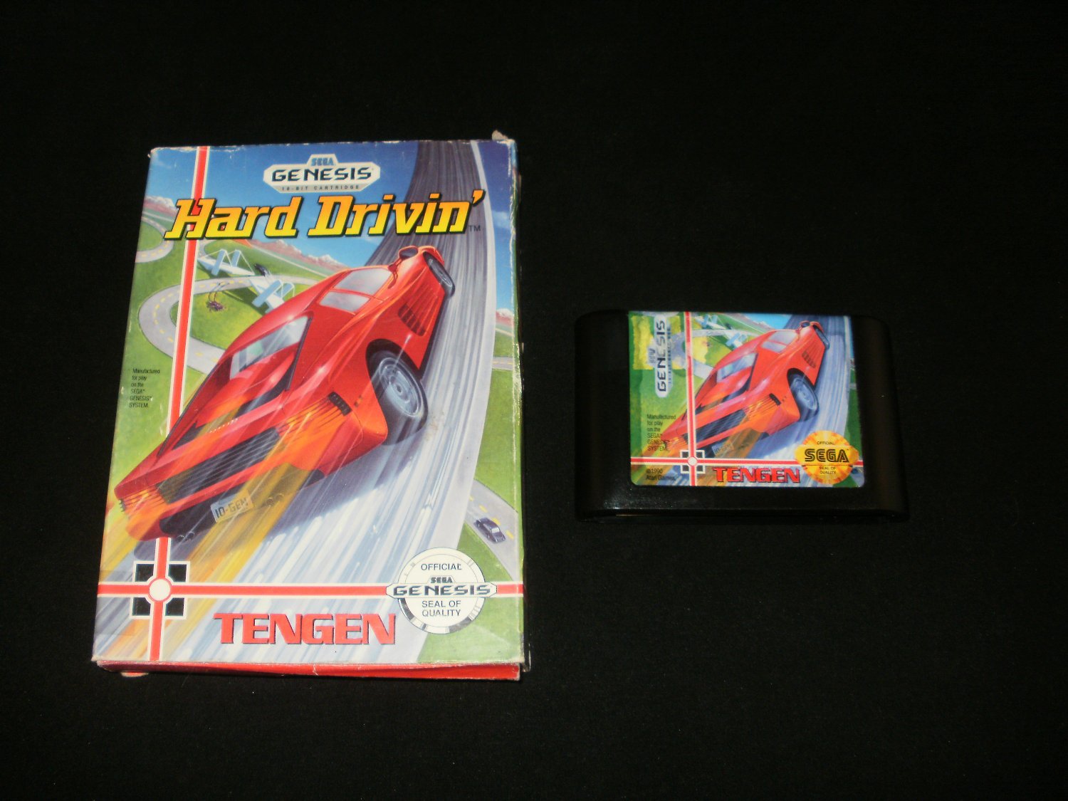 Hard Drivin - Sega Genesis - With Box - 1998 Majesco Rerelease Version