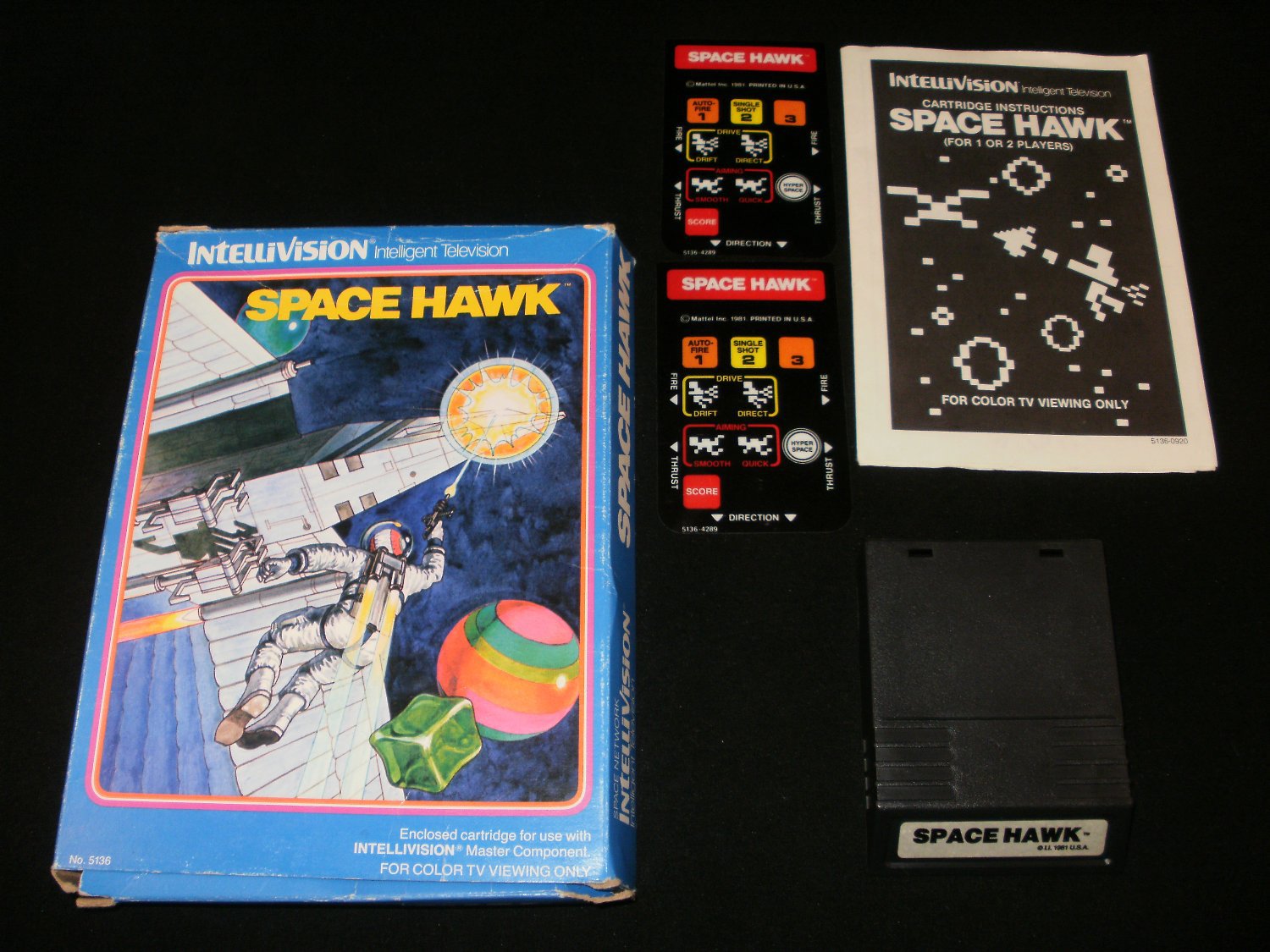 Space Hawk - Mattel Intellivision - Complete CIB - 1986 White Label Version
