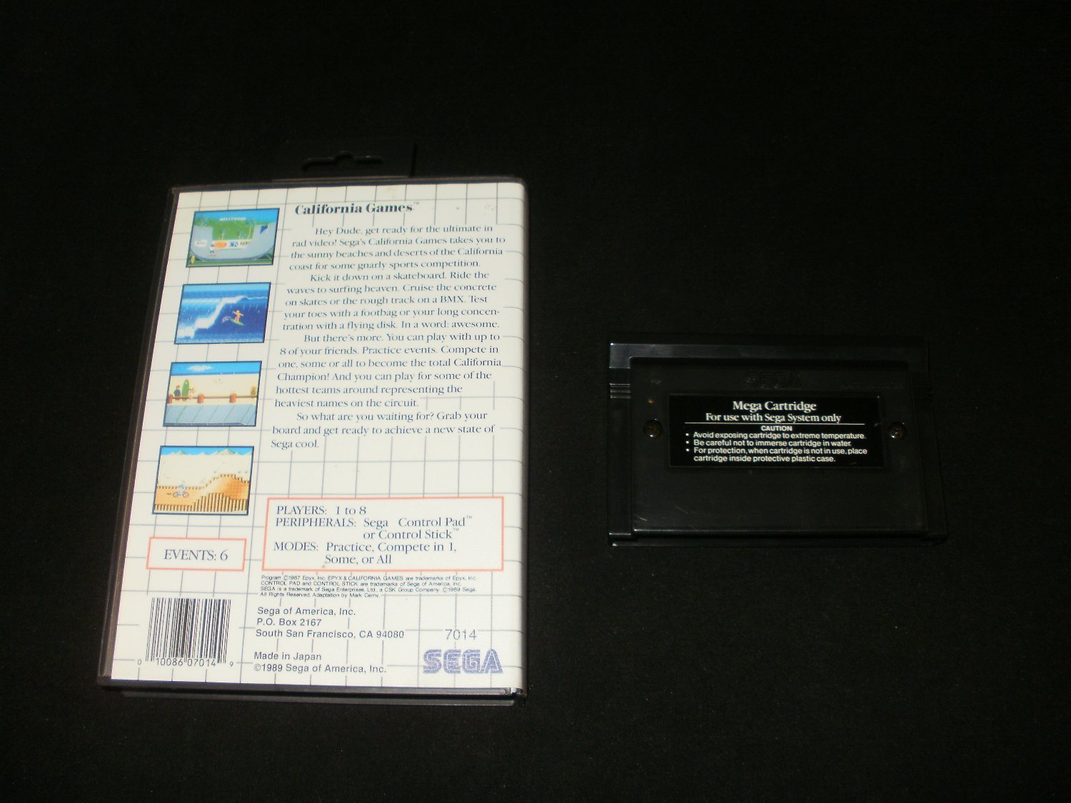 California Games - Sega Master System - With Box - Rare Blue Label Version