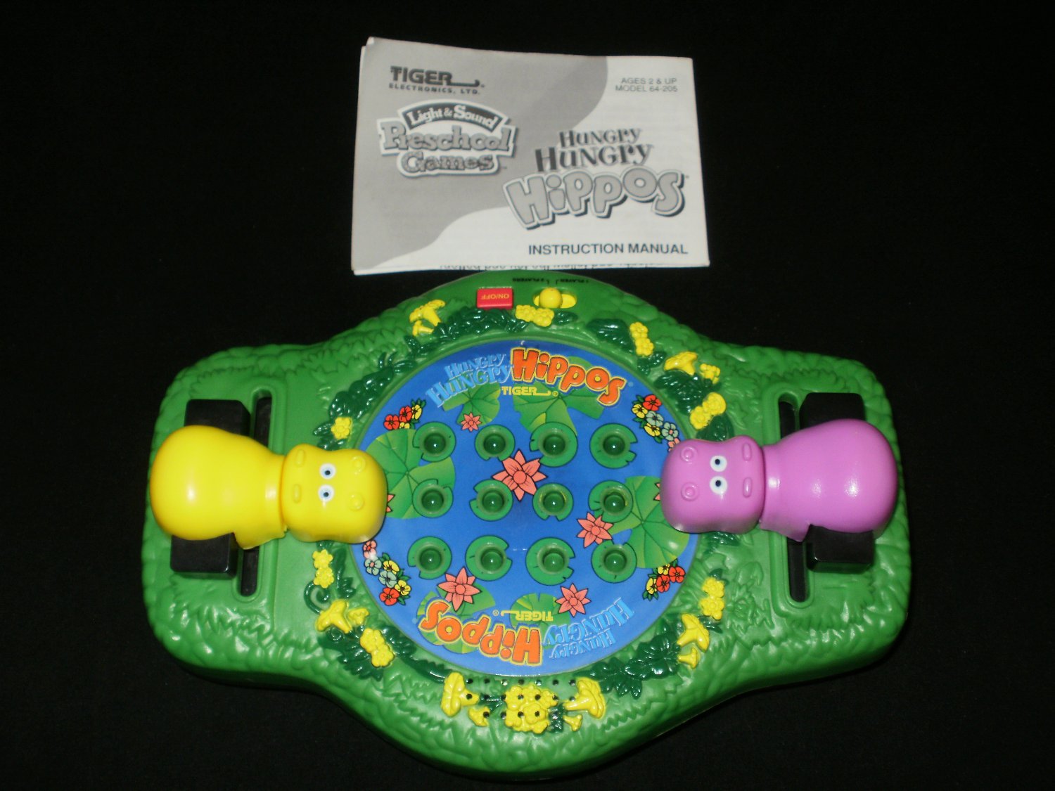 Hungry Hungry Hippos - Tiger Electronics 1999 Handheld - With Manual - Rare
