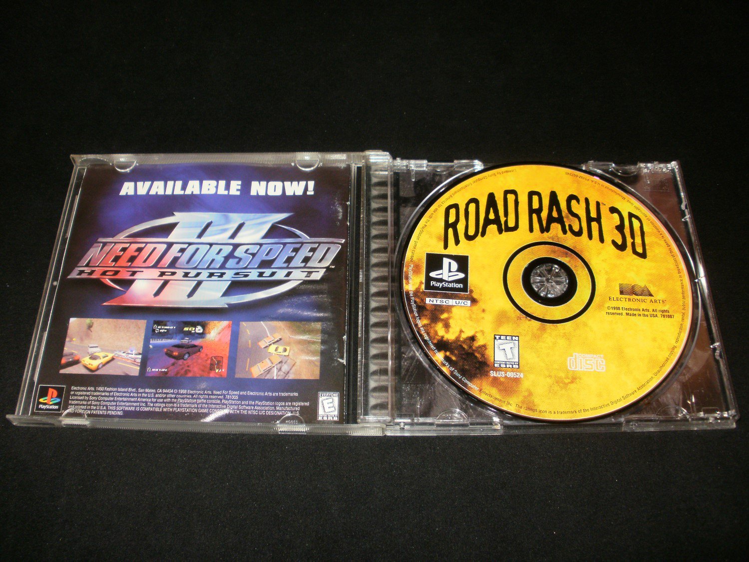 Road Rash 3D - Sony PS1 - Complete CIB - 1998 Black Label Release