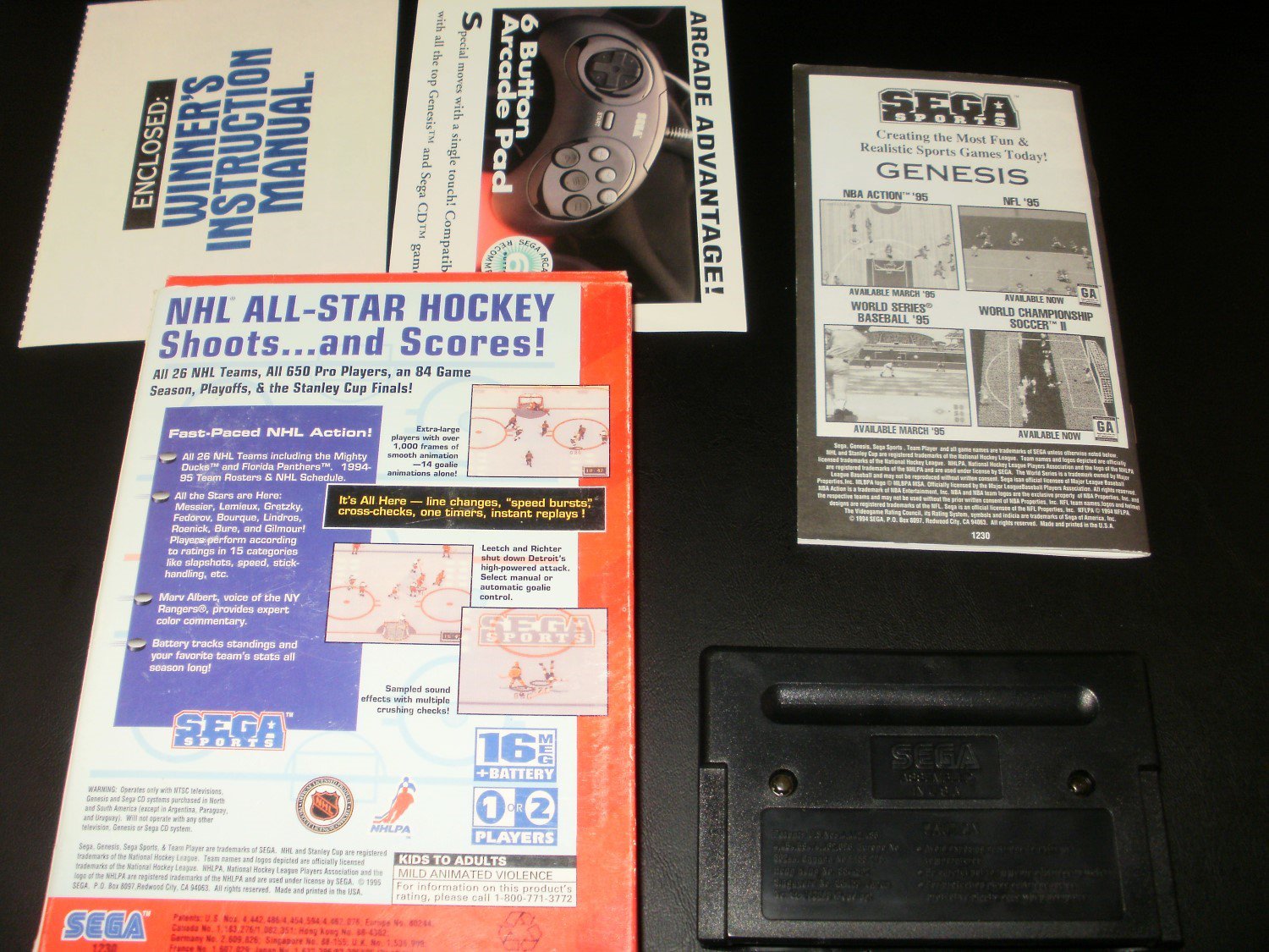 NHL All-Star Hockey 95 - Sega Genesis - Complete CIB