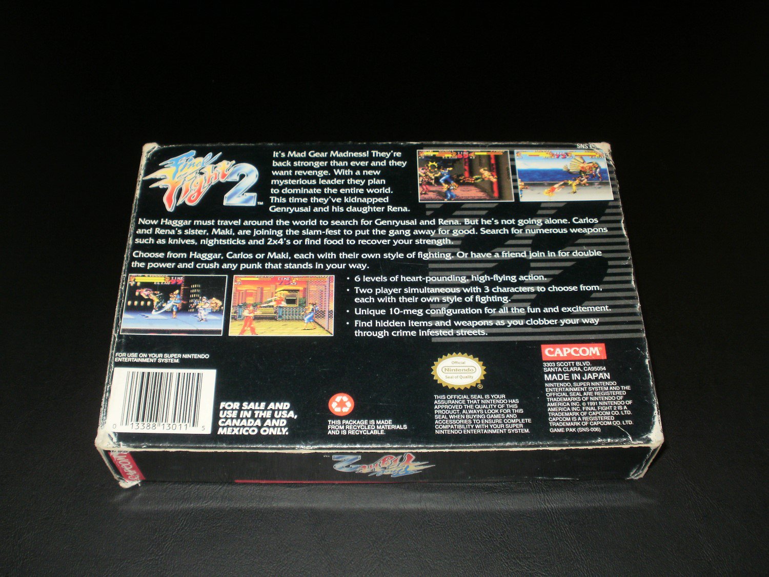 Final Fight 2 - SNES Super Nintendo - Box Only No Game - Rare