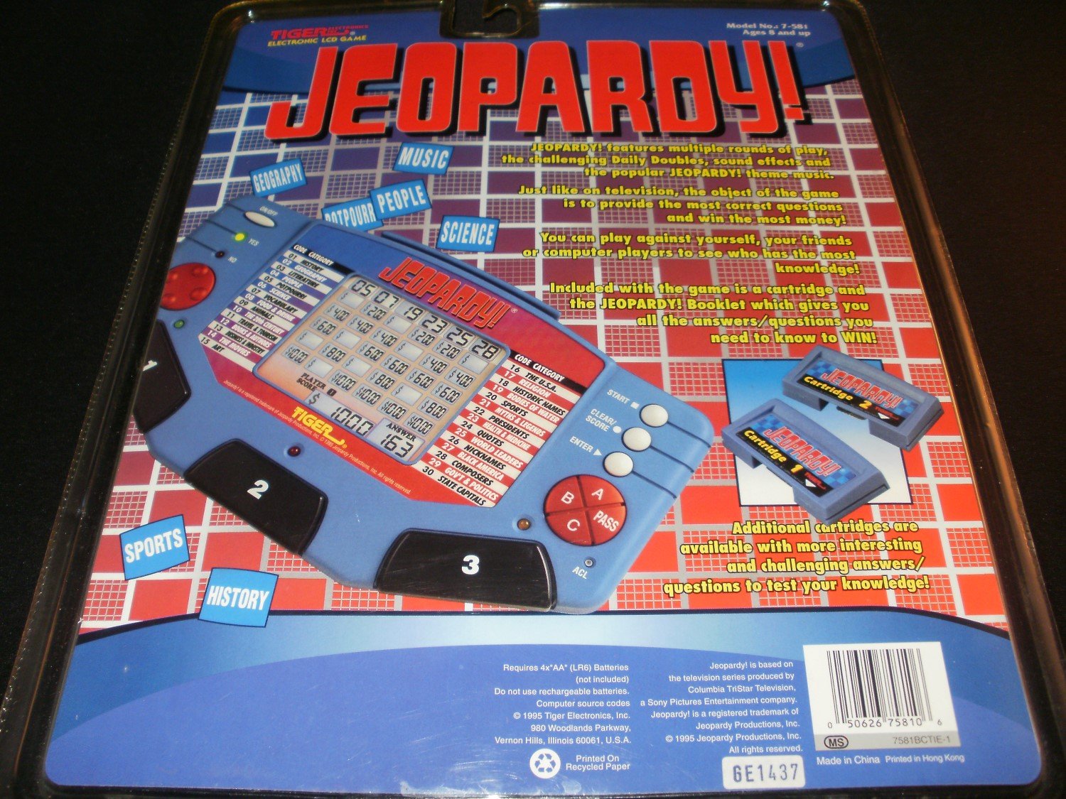 Jeopardy - Vintage Handheld - Tiger Electronics 1995 - New Factory Sealed