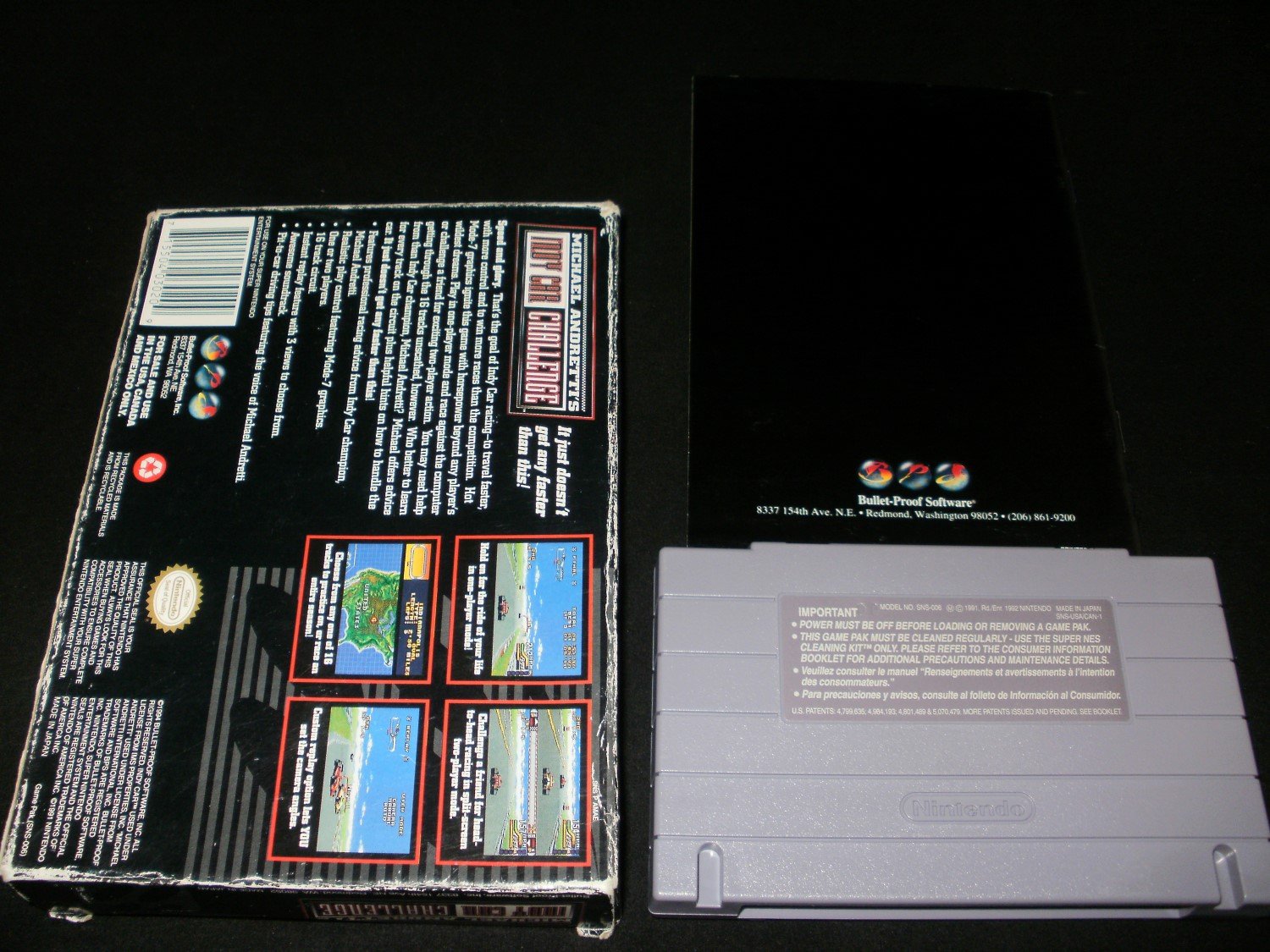 Michael Andretti's Indy Car Challenge - SNES Super Nintendo - Complete CIB