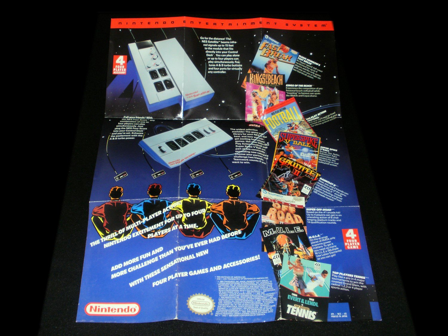 Nes Satellite Poster Nintendo 1989 Never Used