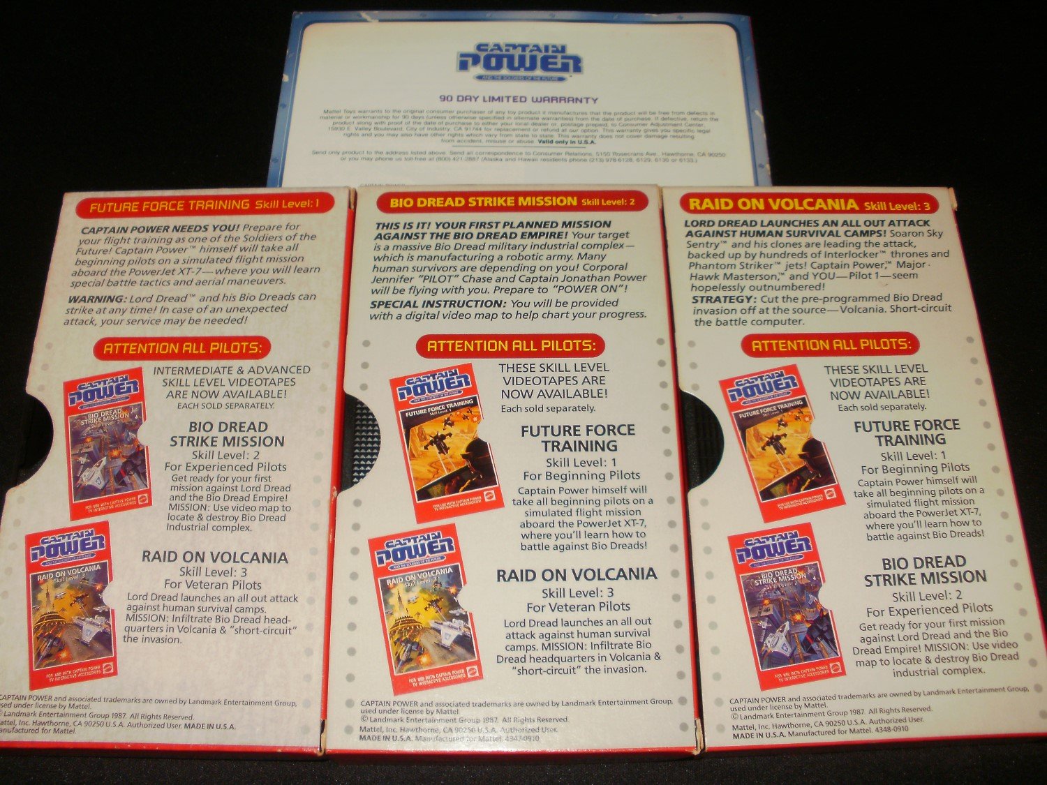 Captain Power VHS Set - 1987 Mattel - Captain Power TV Interactive System