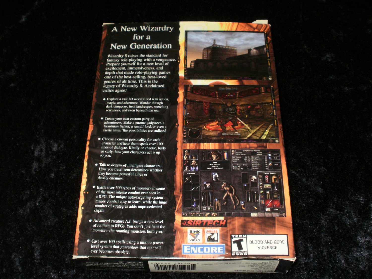 Wizardry 8 - 2001 Sirtech - Windows PC - With Box - Encore 2003 Re-Release