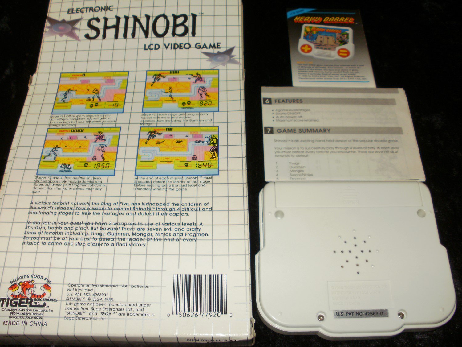 Shinobi - Vintage Handheld - Tiger Electronics 1990 - Complete CIB - Rare