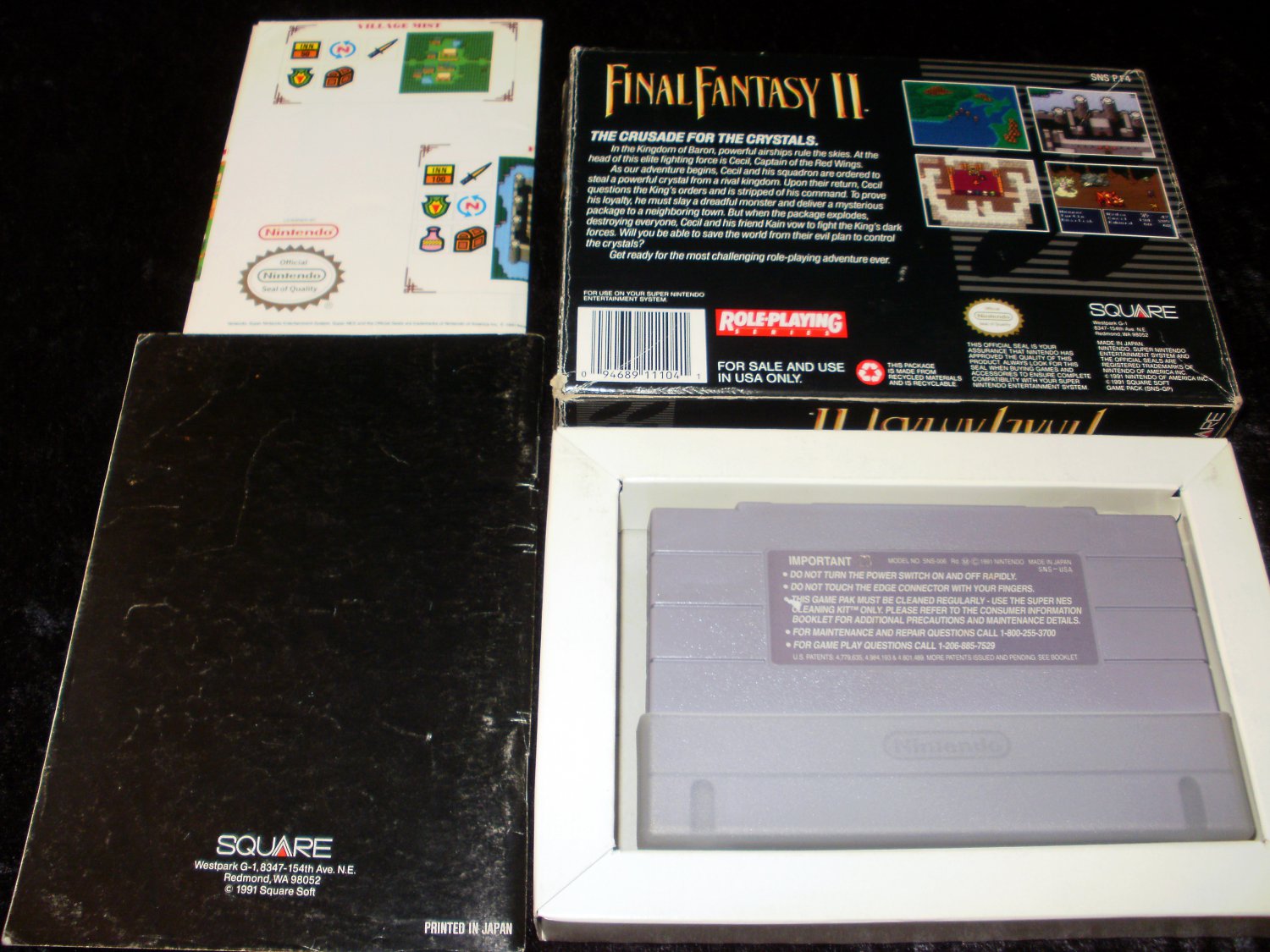 Final Fantasy II - SNES Super Nintendo - Complete CIB