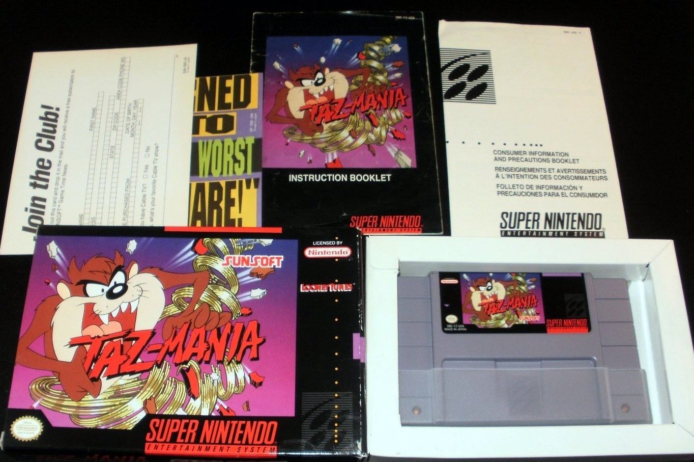 Taz-mania - SNES Super Nintendo - Complete CIB