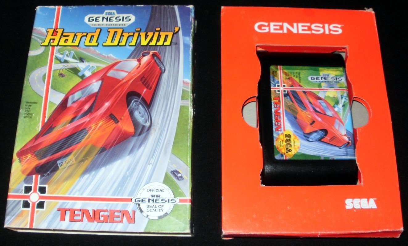 Hard Drivin - Sega Genesis - With Box - 1998 Majesco Rerelease Version